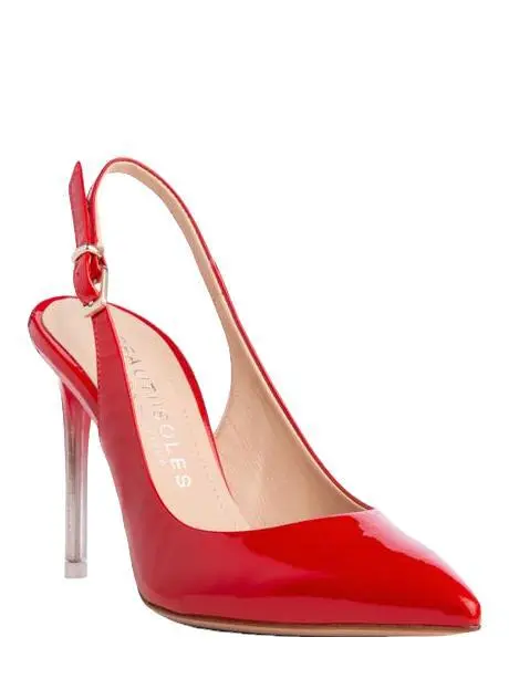 BEAUTIISOLES BY ROBYN SHREIBER Marjorie Slingback Pointed Toe Pumps - Red