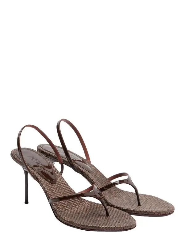 Paris Texas Lidia Patent Leather Thong Sandals - Brown