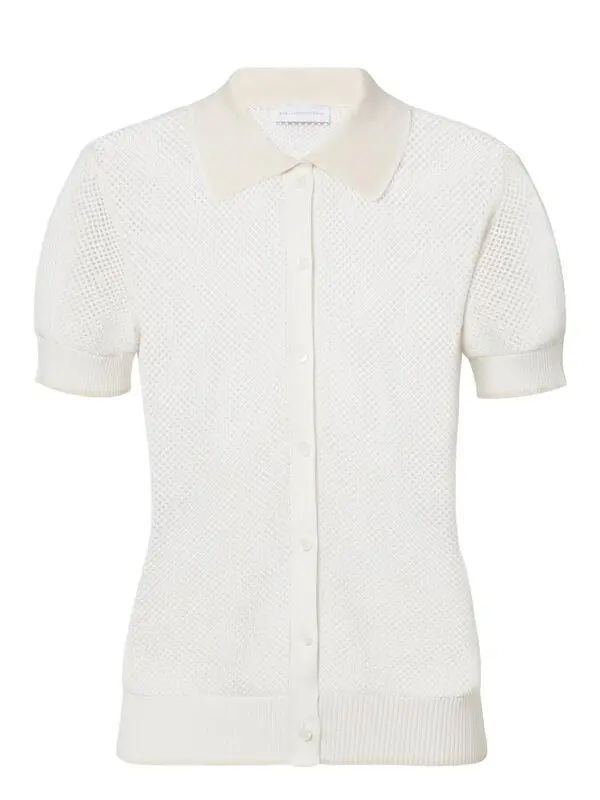 Stella McCartney Crochet Cotton Polo Shirt - White