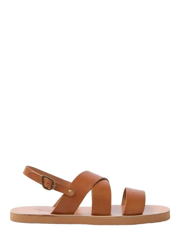 ANCIENT GREEK SANDALS Miltos Leather Slingback Sandals - Brown