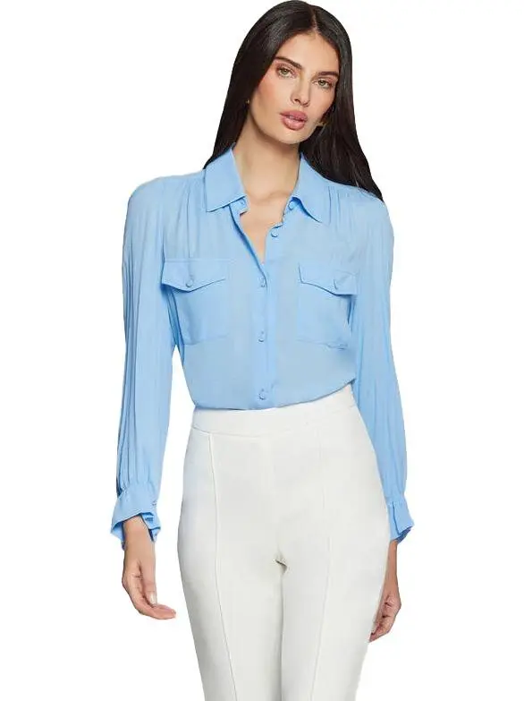 Generation Love Priya Georgette Shirt - Light Blue