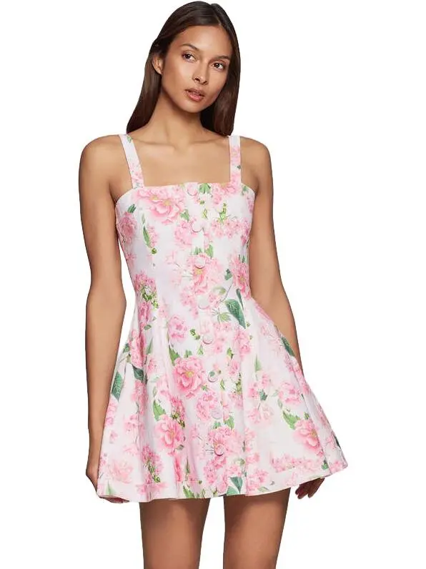 Generation Love Whitney Floral Linen Mini Dress - Pink Petal Dream