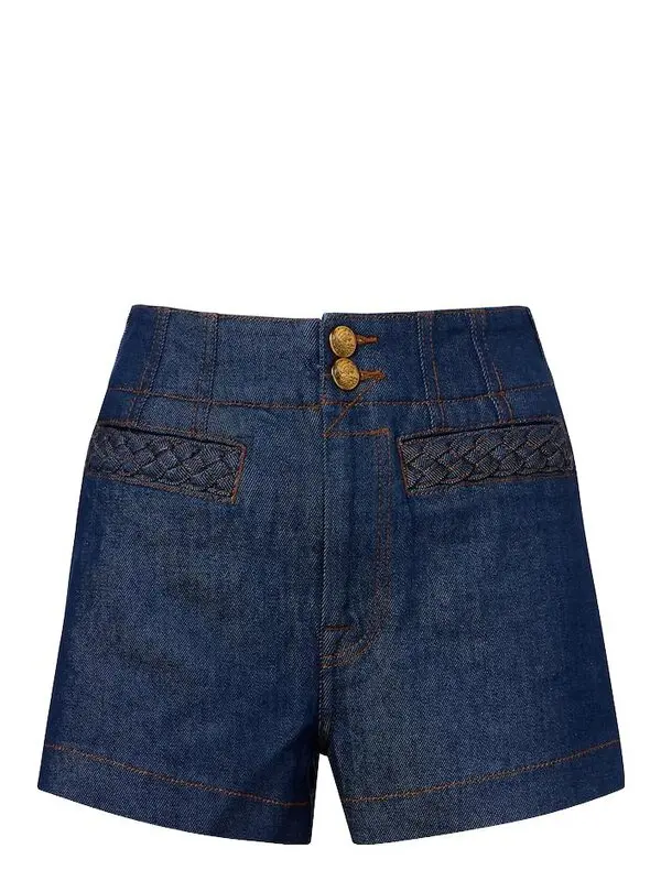 Zimmermann Aster High-rise Denim Shorts - Blue