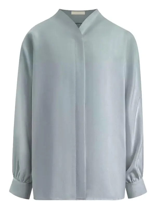 12 STOREEZ Alice Silk Blouse - Blue
