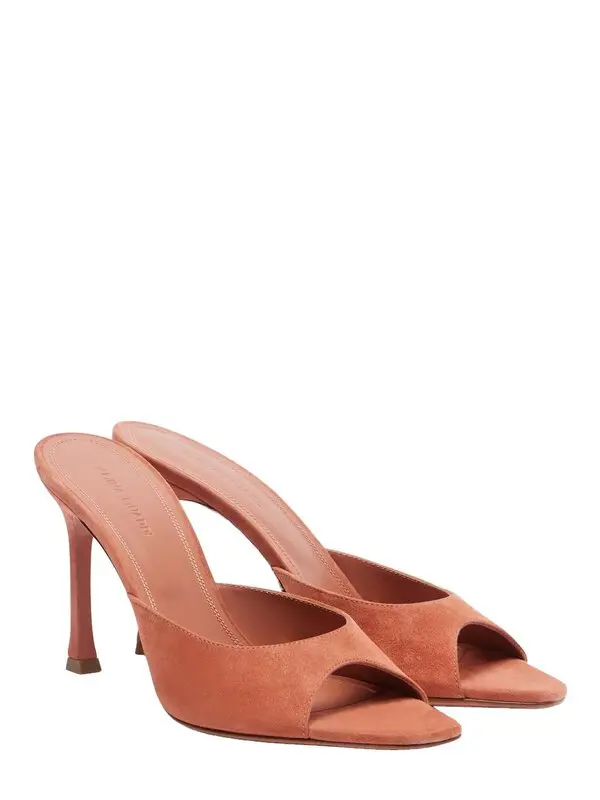 Amina Muaddi Alexa Suede Mules - Brown