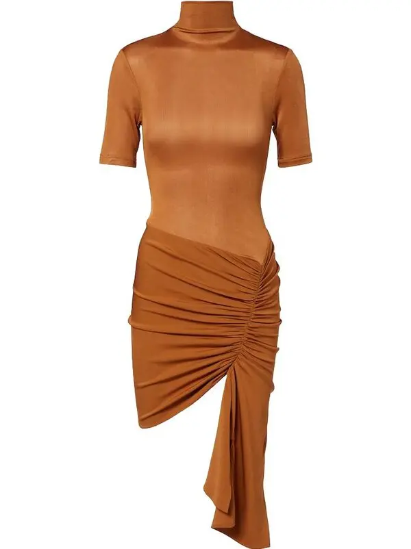 Christopher Esber Fusion Ruched Mini Dress - Brown