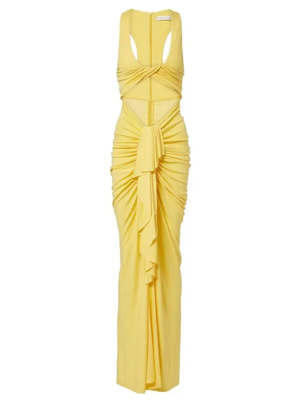 Christopher Esber Vivenda Cutout Gathered Gown - Yellow