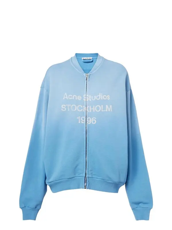 Acne Studios Oversized Cotton-blend Zip-up Sweatshirt - Blue