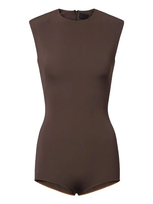 MUGLER Jersey Bodysuit - Brown