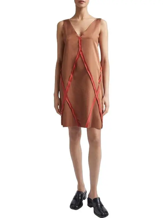 MAISON MARGIELA V-neck Sleeveless Midi Dress - Light Brown