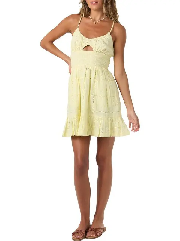 O'Neill Eyelet Embroidered Minidress - Citron