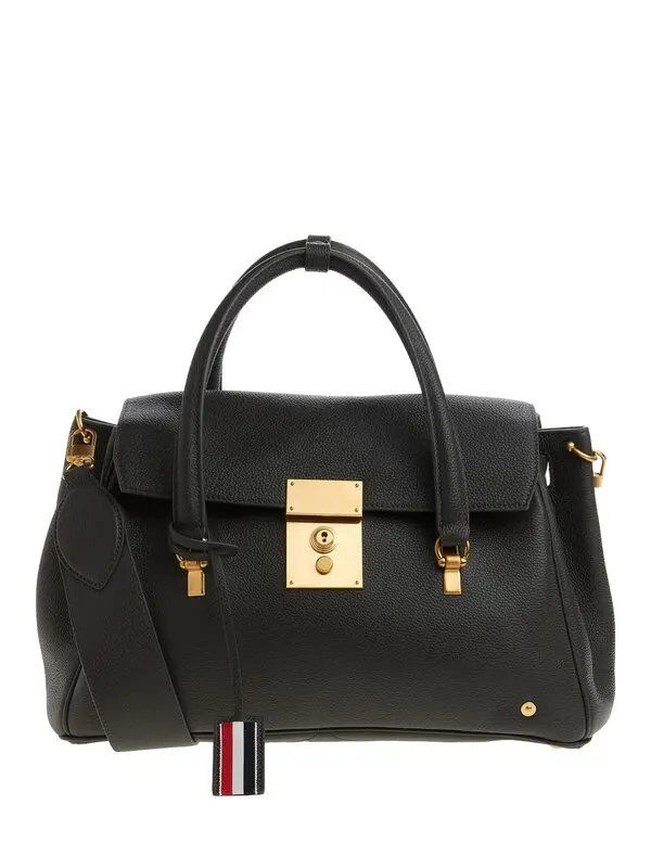 Thom Browne Bolton Pebble Grain Leather Satchel - Black