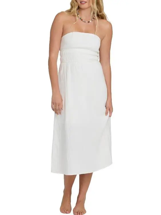 BILLABONG Strapless Midi Dress - Salt Crystal