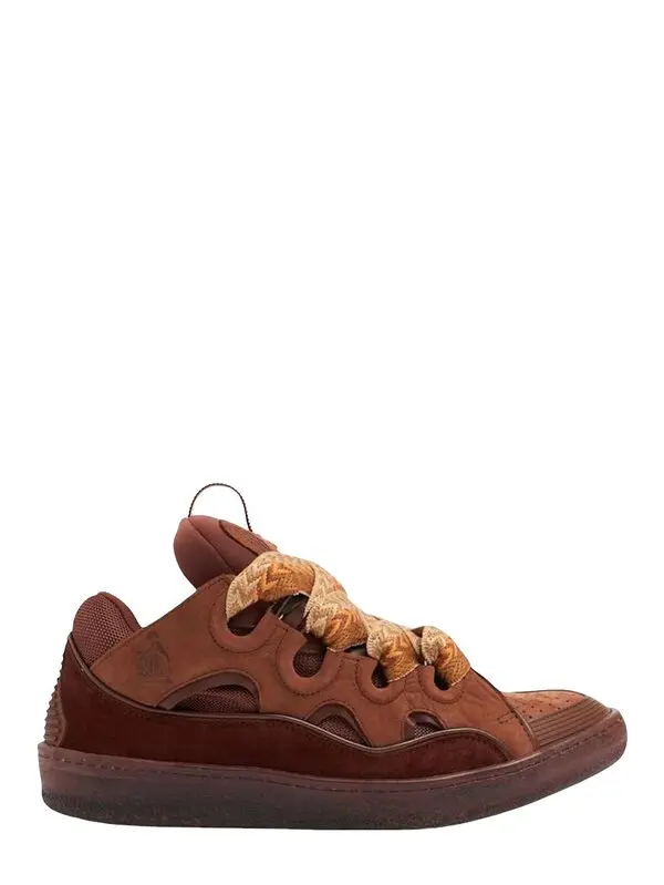 LANVIN Leather Curb Sneakers - Brown