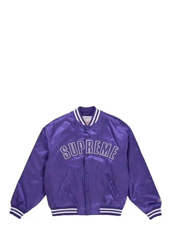 Supreme Champion Satin Varsity Jacket - Purple