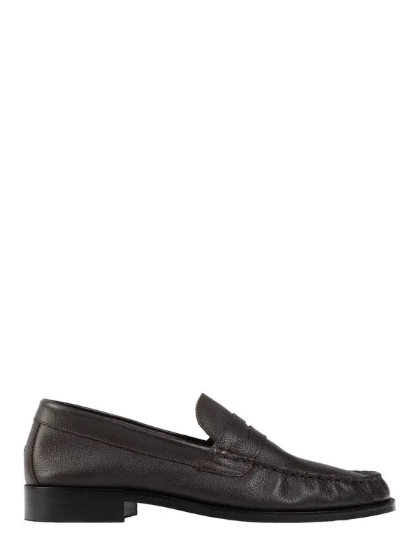 DUKE + DEXTER Ezra Pebble Ruched Loafer - Brown