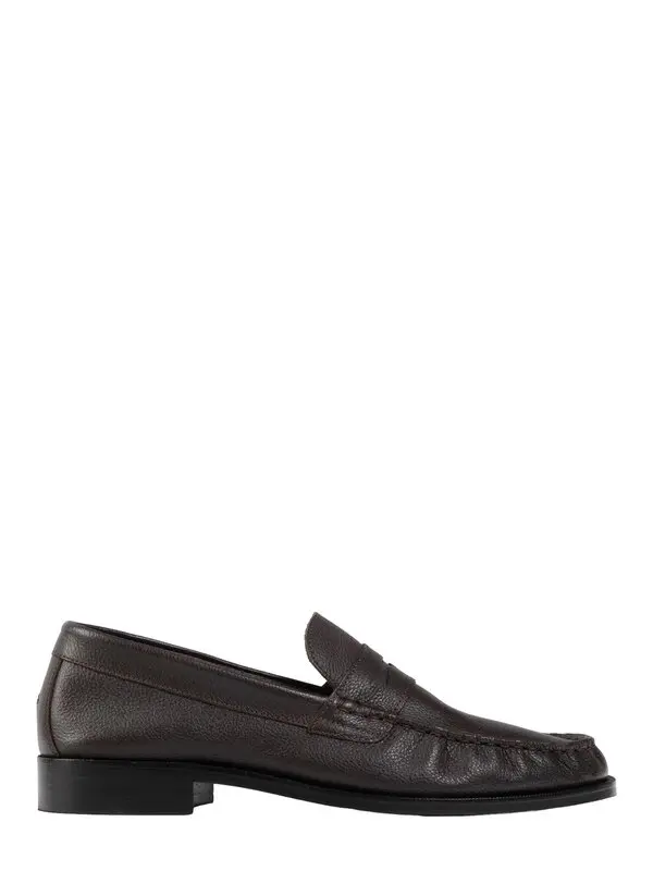 DUKE + DEXTER Ezra Pebble Ruched Loafer - Brown