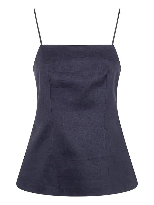 SEMICOUTURE Linen Top - Black
