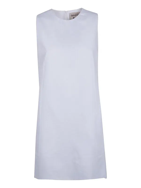 SEMICOUTURE Linen Shorts Dress - White