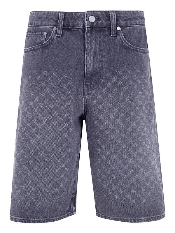 DAILY PAPER Laser Monogram Denim Shorts - Black