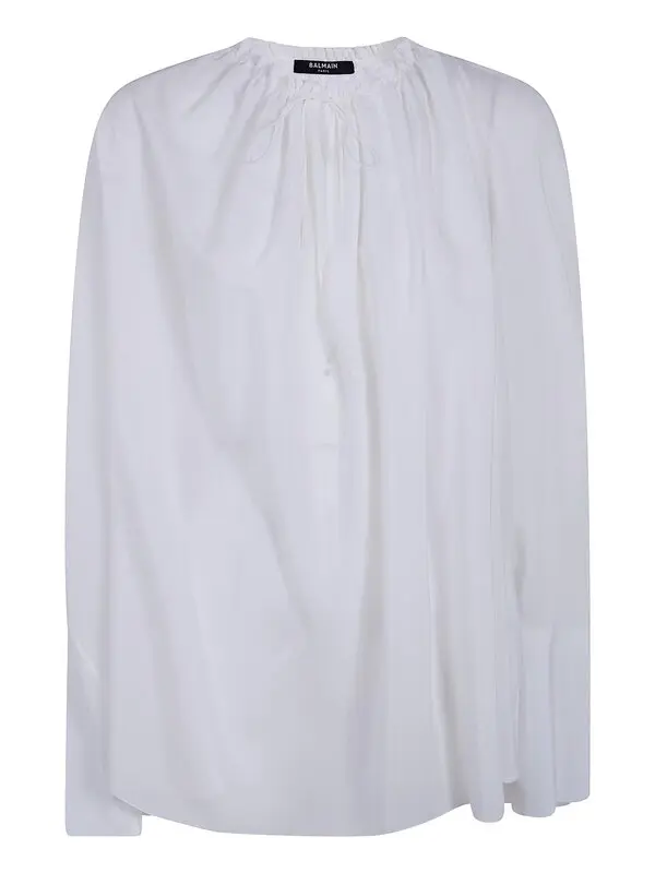 Balmain Fluid Crepe Blouse - White