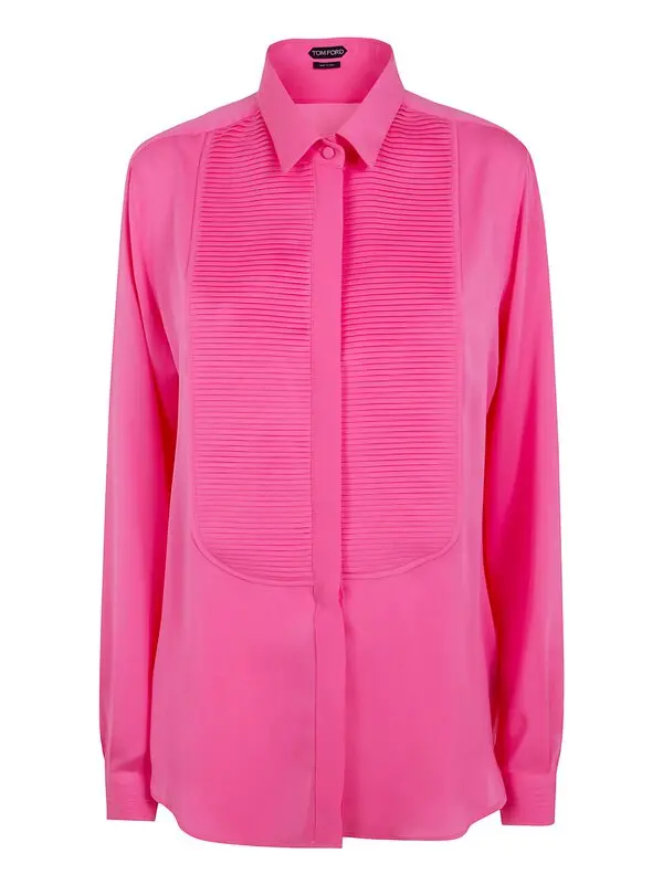TOM FORD Washed Silk Georgette Shirt - Pink