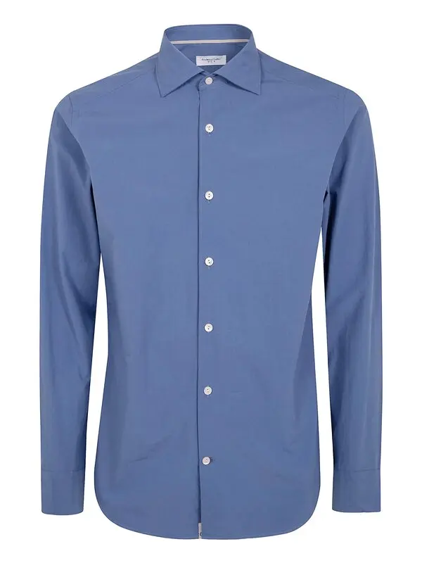 TINTORIA MATTEI 954 Slim Poplin Shirt - Blue