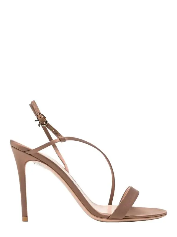 GIANVITO ROSSI Crepe Satin Stretch T. 095 Sandals - Black