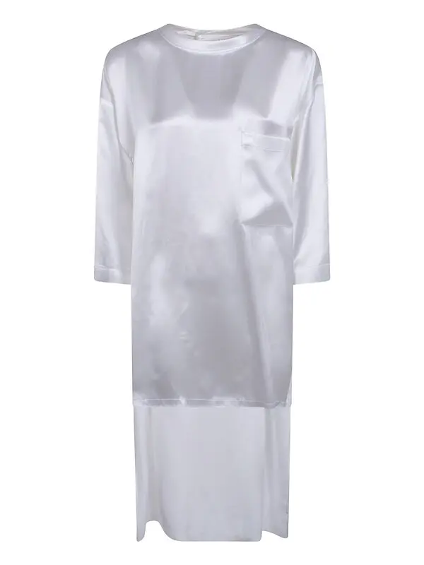 DARKPARK Tara Satin Asymmetric Shirt - White