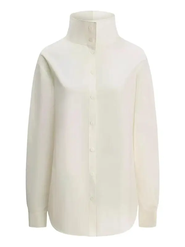 12 STOREEZ Simone High-neck Shirt - White