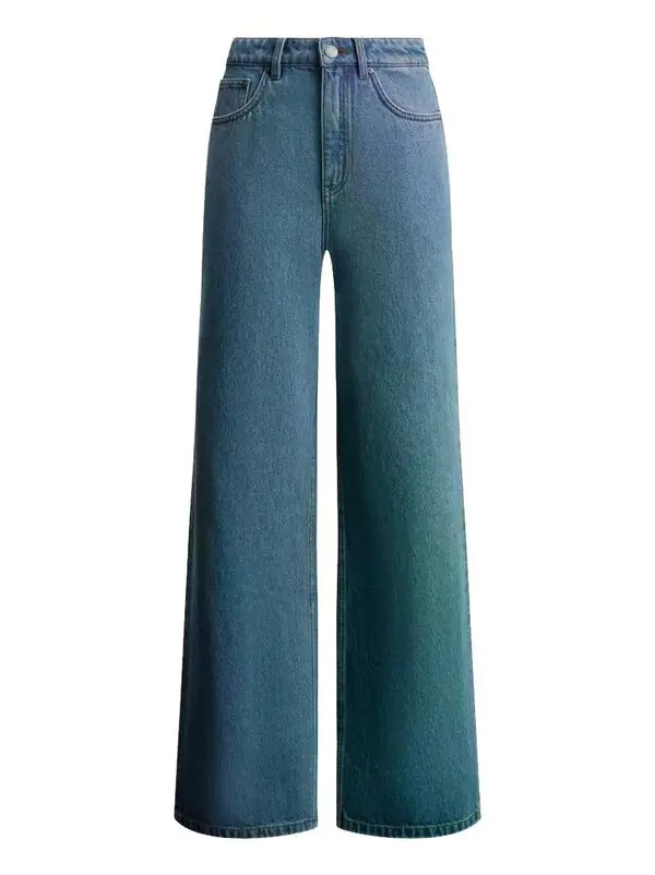 12 STOREEZ Button-fastening Wide-leg Jeans - Blue
