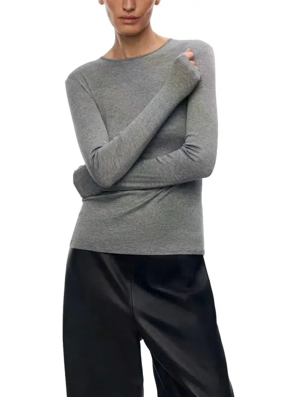 12 STOREEZ Nicole" Long-sleeve T-shirt - Grey
