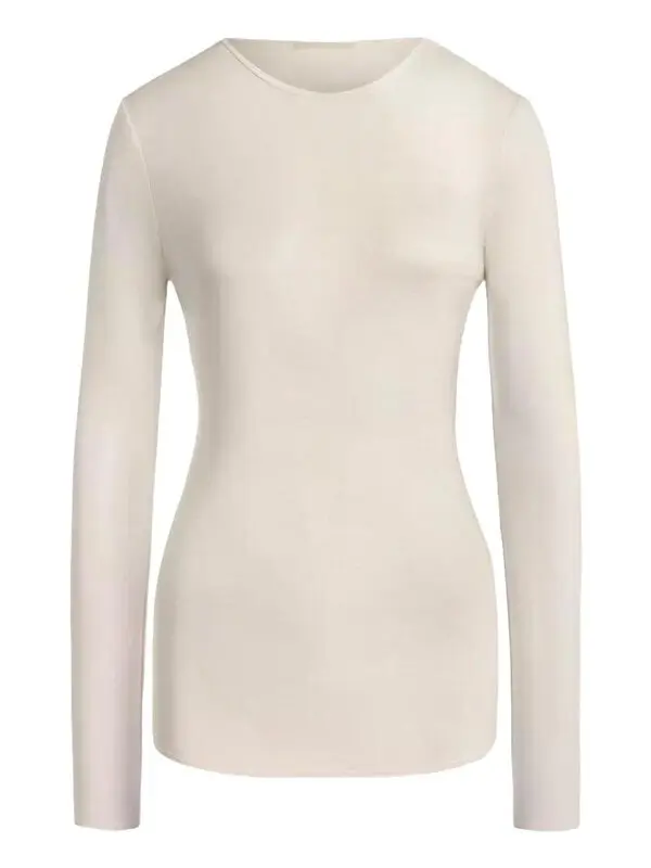 12 STOREEZ Nicole Long-sleeve Jersey Top - Neutrals