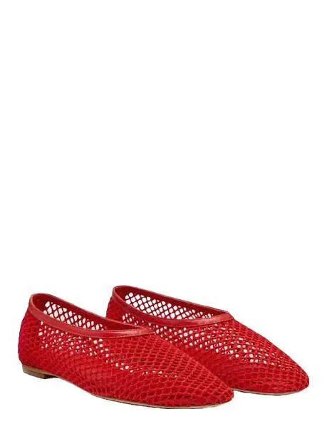 REFORMATION Britt Mesh Ballet Flat - Lipstick Crochet