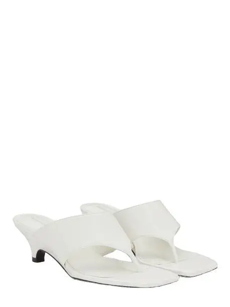 REFORMATION Sherlyn Wedge Thong Sandal - White Leather