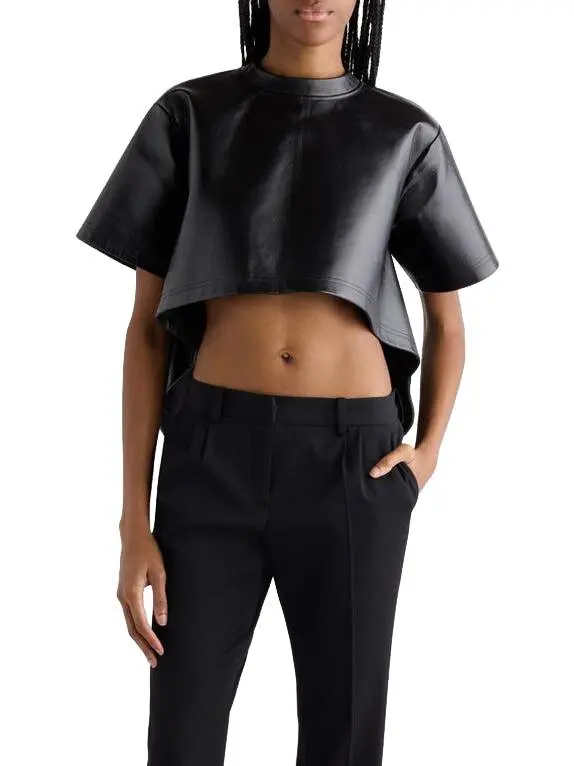 Balenciaga High-low Lambskin T-shirt - 1000 Black