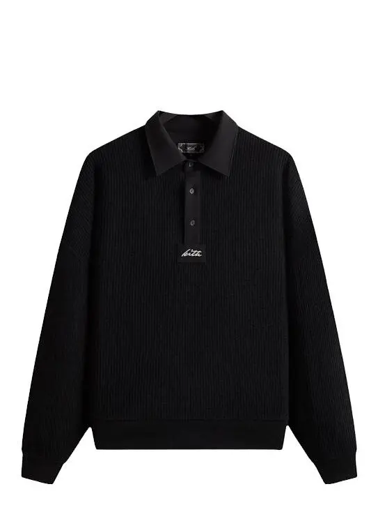 Kith Rib Stitch Ronin Henley Sweater - Black