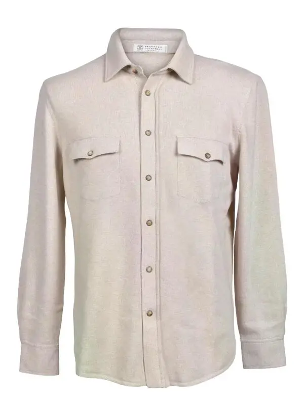 Brunello Cucinelli Knitted Shirt Jacket - Neutrals