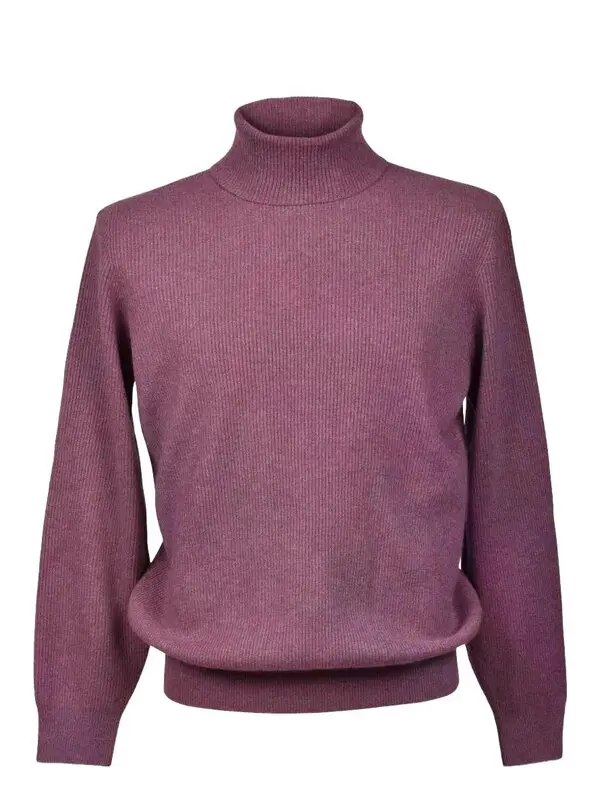 Brunello Cucinelli Ribbed-knit Roll-neck Sweater - Purple