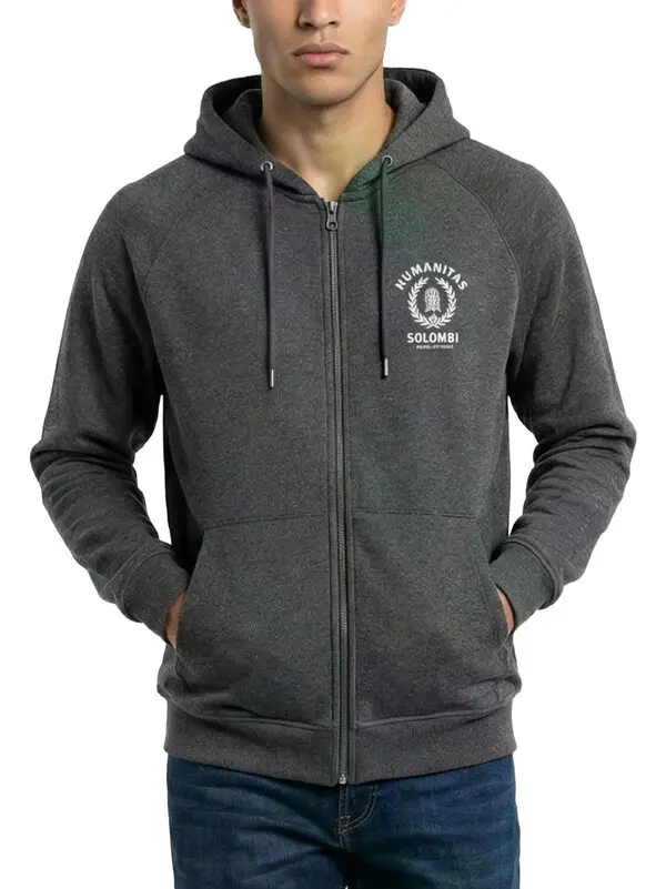 Brunello Cucinelli Logo-print Zip-up Hoodie - Grey