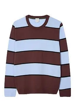 Paul Smith Striped Merino Wool Crew Neck - Brown