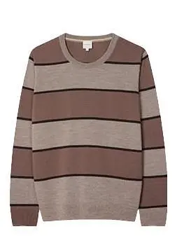 Paul Smith Merino Wool Striped Crew Neck - Brown