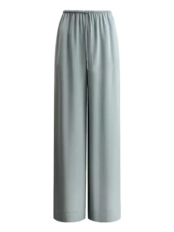 12 STOREEZ Alice Drawstring Silk Trousers - Blue