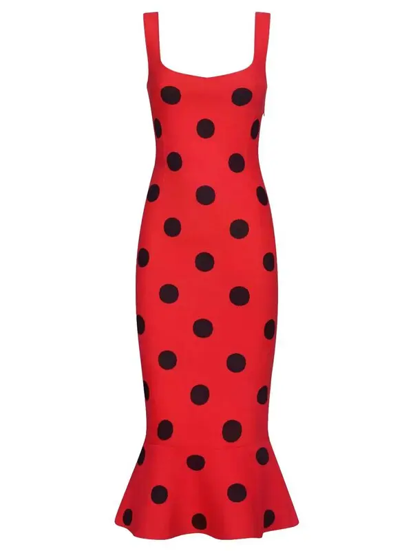 Marni Polka Dot-print Midi Dress - Red