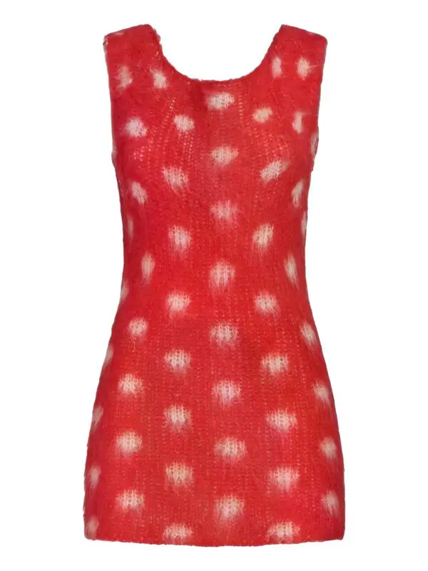 Marni Patterned Intarsia Sleeveless Jumper - Red
