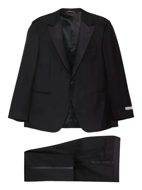 Canali Logo-patch Single-breasted Dinner Suit - Blue
