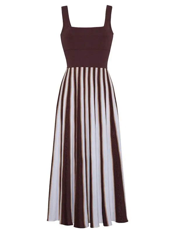 Cara Cara Waverly Dress - Brown Ivory Stripe