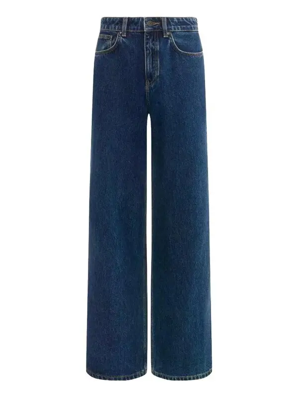 12 STOREEZ Button-fastening Wide-leg Jeans - Blue