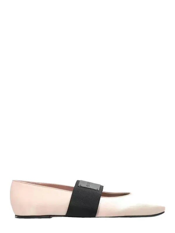 Givenchy Logo-patch Elasticated-strap Ballerina Flats - Pink
