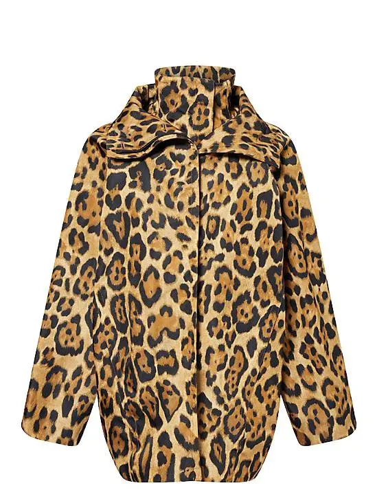 Alaïa Leopard-print Nylon Coat - Noir/caramel